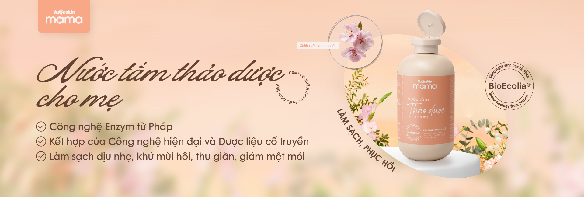 Nước tắm thảo dược cho mẹ Kutieskin Mama - Kutieskin.vn